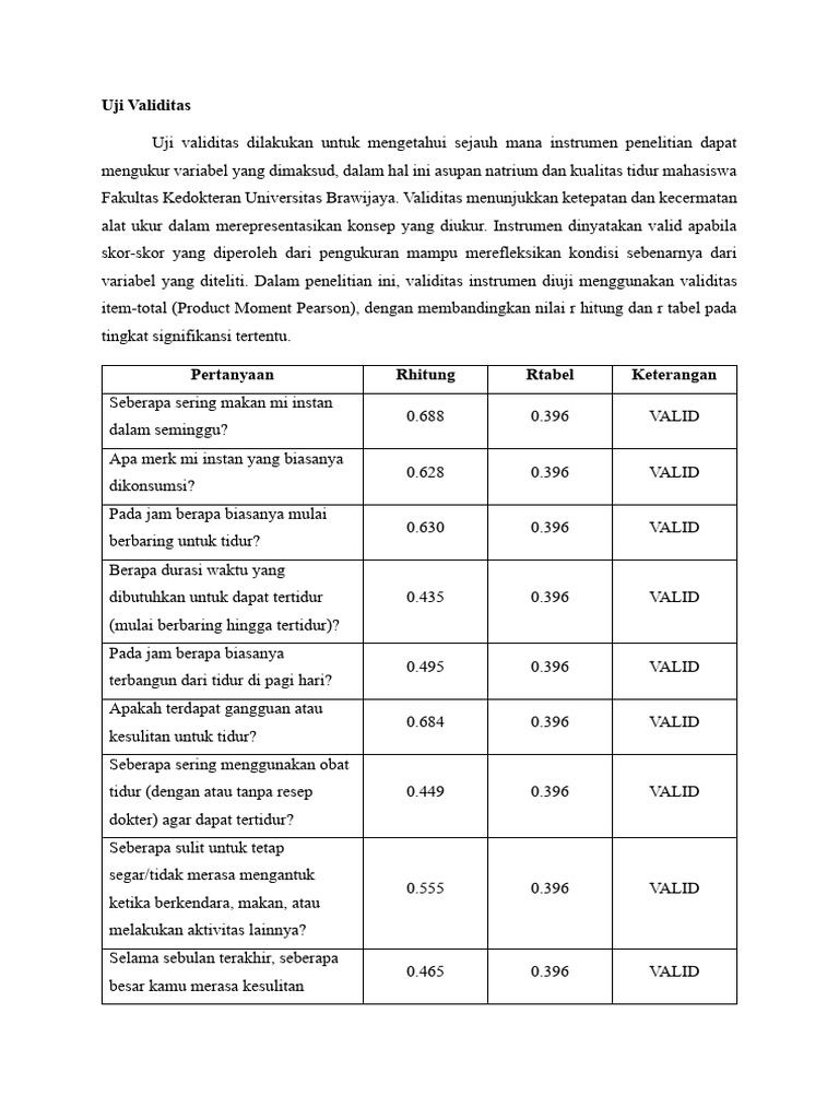 Uji Validitas | PDF