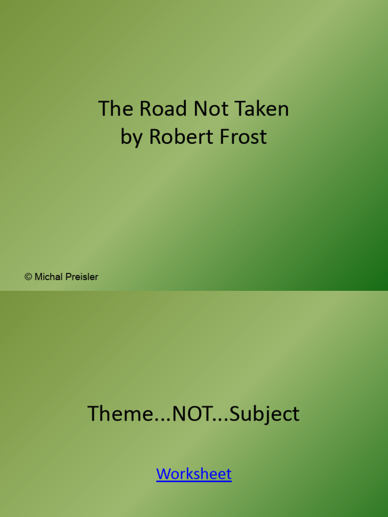 Understanding "The Road Not Taken" | PDF | Metaphor | Poetry