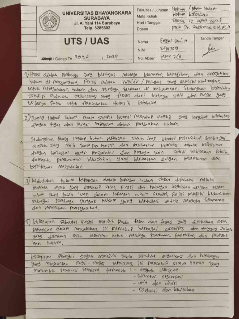 Hukum Kepolisian Uts | PDF