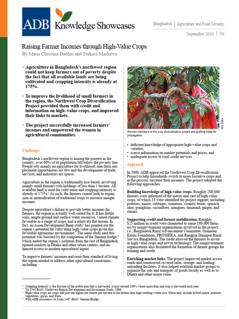Raising Incomes High Value Crops | PDF | Agriculture | Asian ...