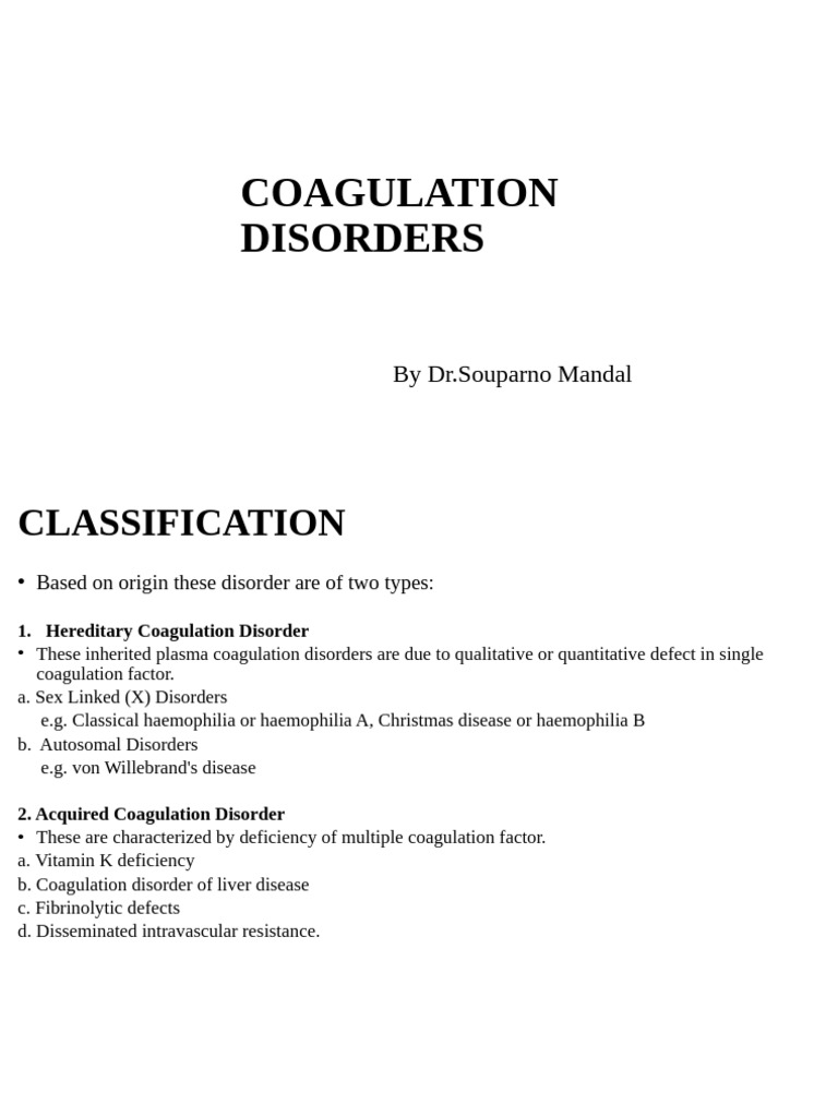 Coagulation-Disorders - Final PPT Piku | PDF | Coagulation | Haemophilia
