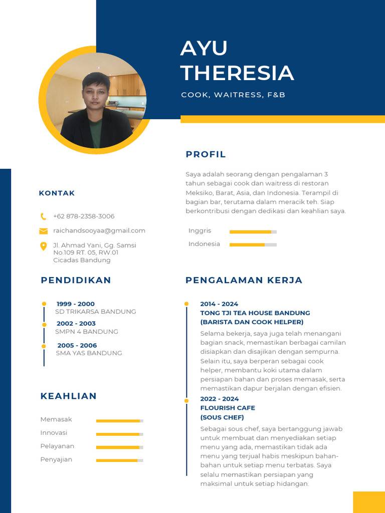 CV Lamaran - Ayu Theresia | PDF