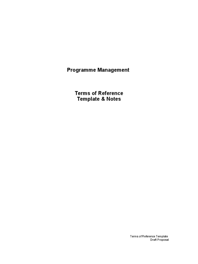 Terms of Reference Template | Scope (Computer Science) | Feasibility Study