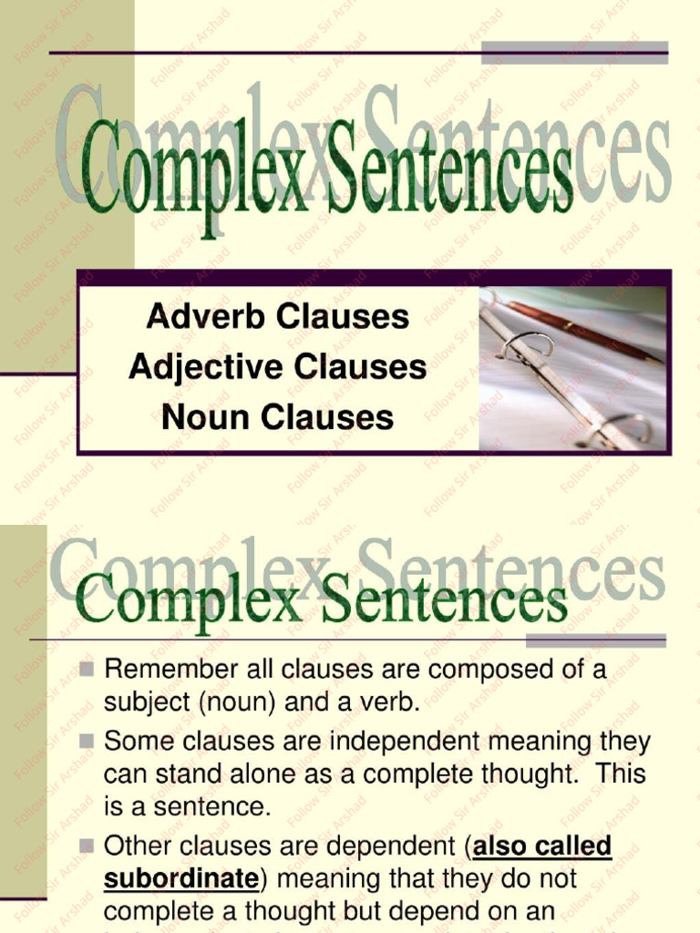 Complex Sentences | PDF