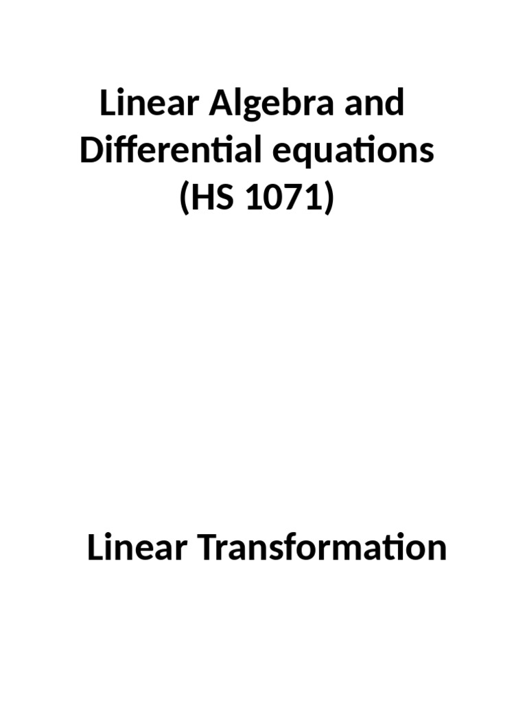 Linear Transformations and Matrices | PDF | Linear Map | Function ...