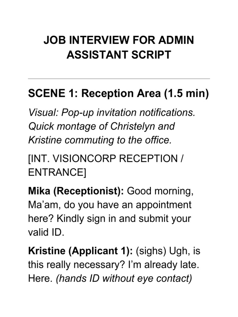 Script For Office Simulation Pdf