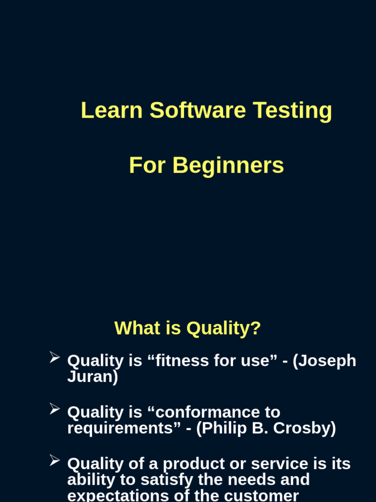 Software Testing Basics - V01 | PDF | Software Testing | Unit Testing