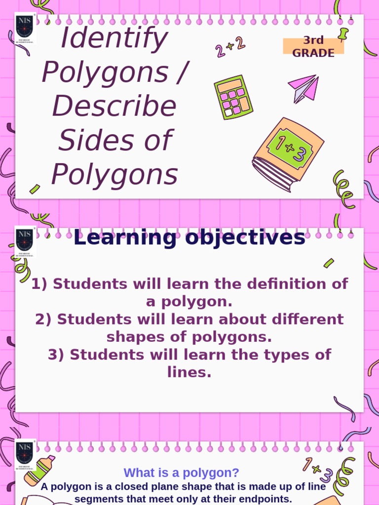 Identify Polygons / Describe Sides of Polygons: 3rd Grade | PDF | Shape | Polygon
