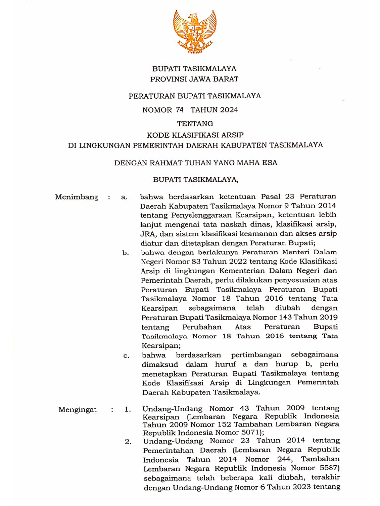 Konsideran Kode Klasifikasi | PDF