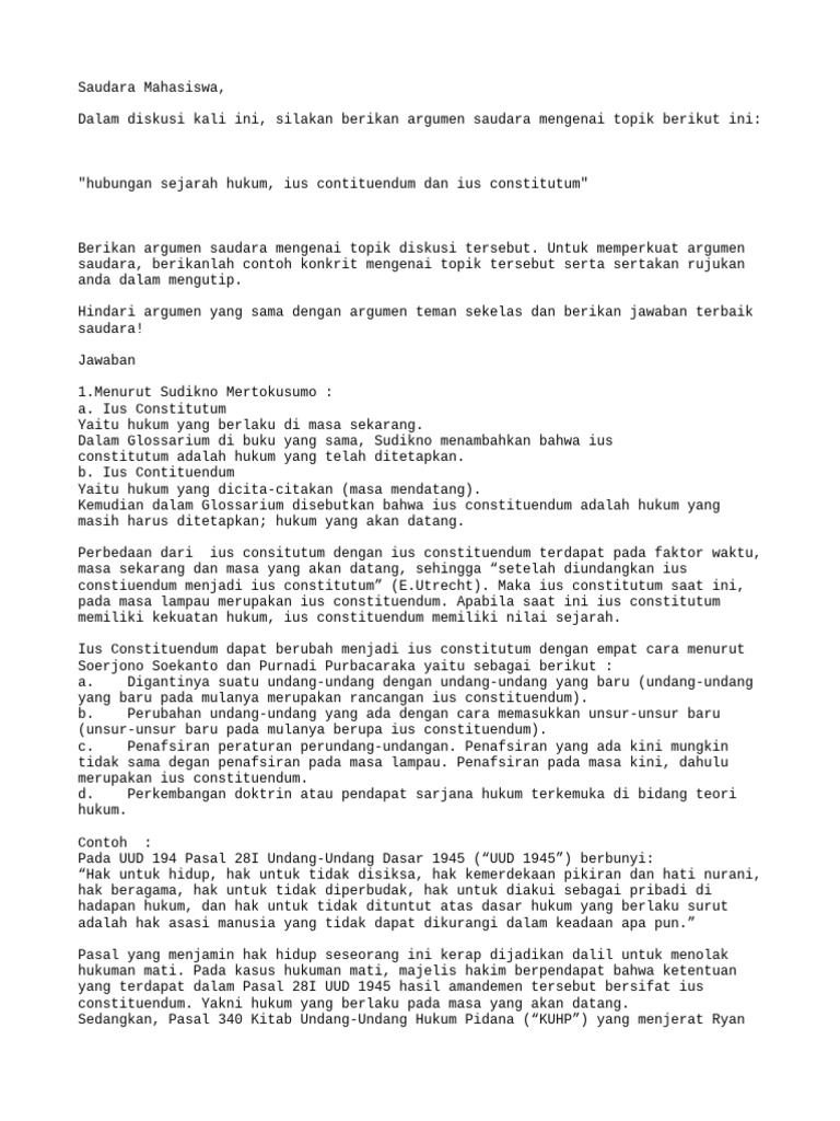 Hubungan Ius Constitutum dan Ius Constituendum | PDF
