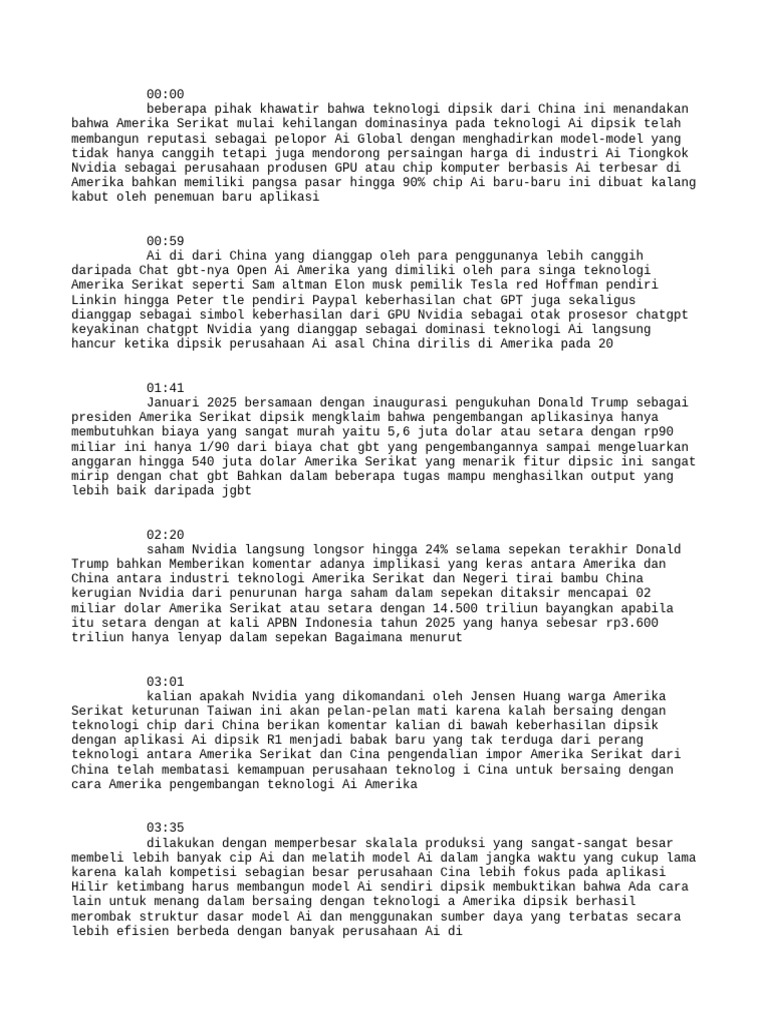 NoteGPT_NVDIA Digempur DeepSeek AI China! Amerika Raja AI Dunia!!! | PDF
