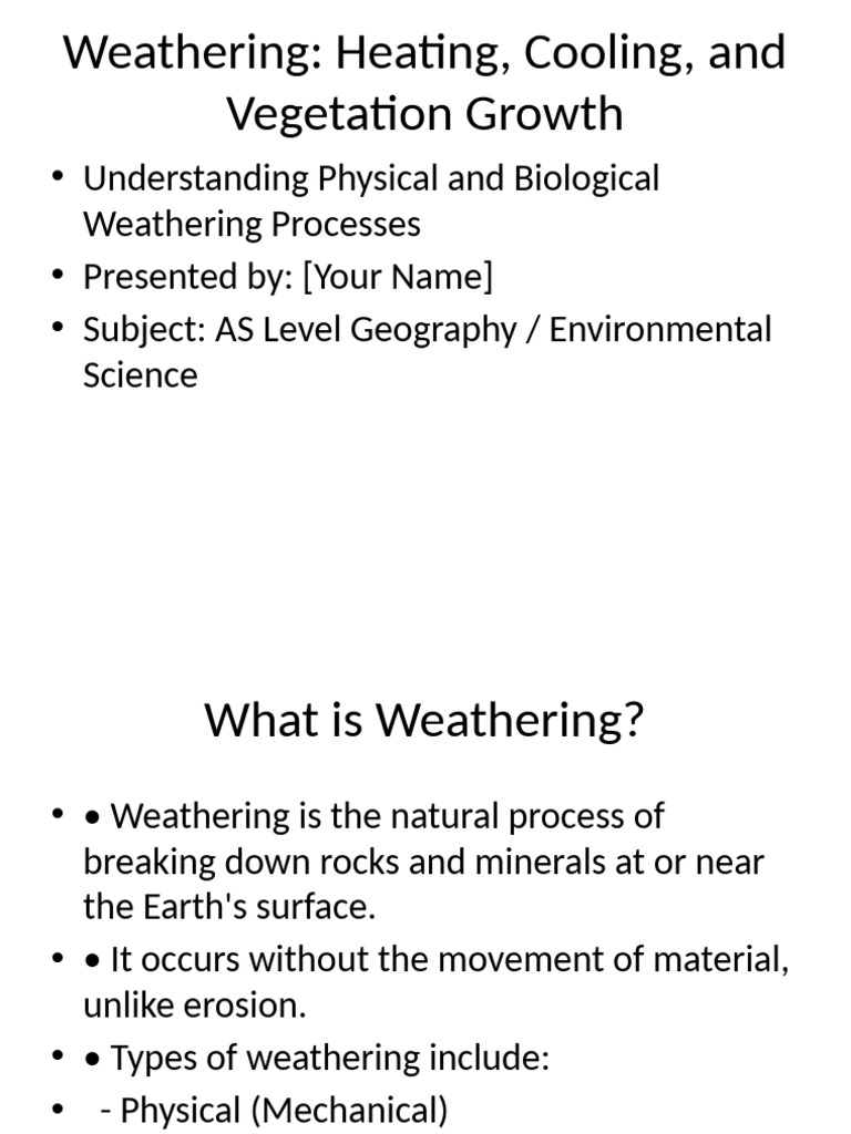 Elaborated Weathering Presentation | PDF | Weathering | Rock (Geology)