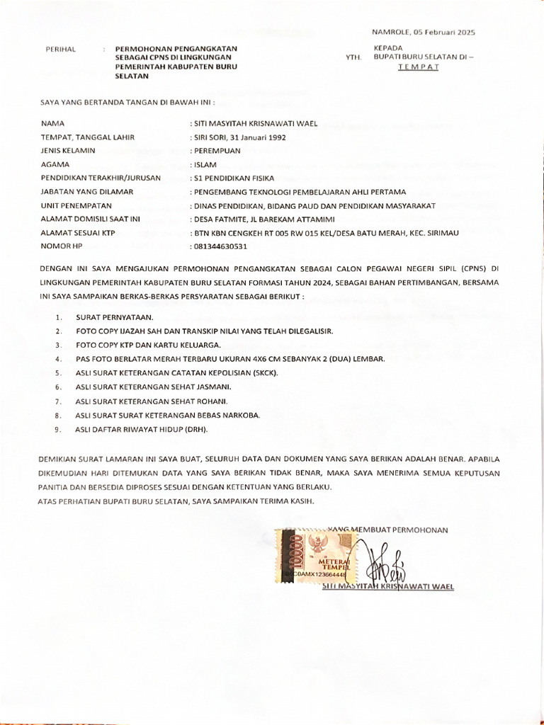 Surat Permohonan | PDF