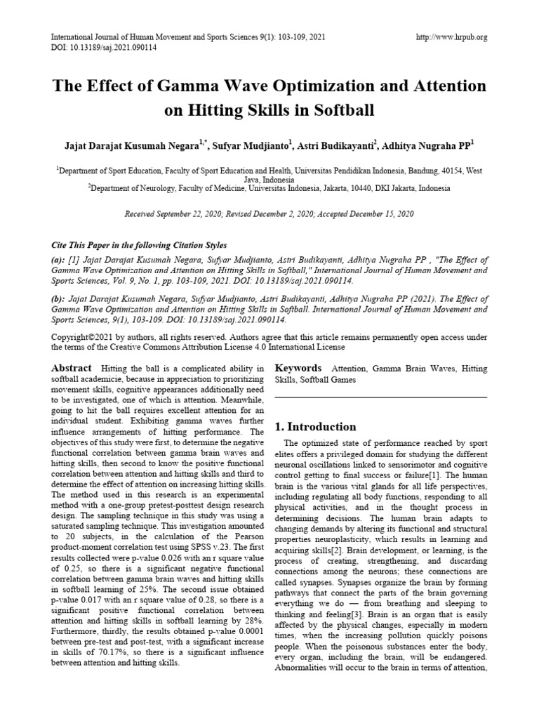 The Effect of Gamma Wave Optimization and Attentio | PDF | Attention ...