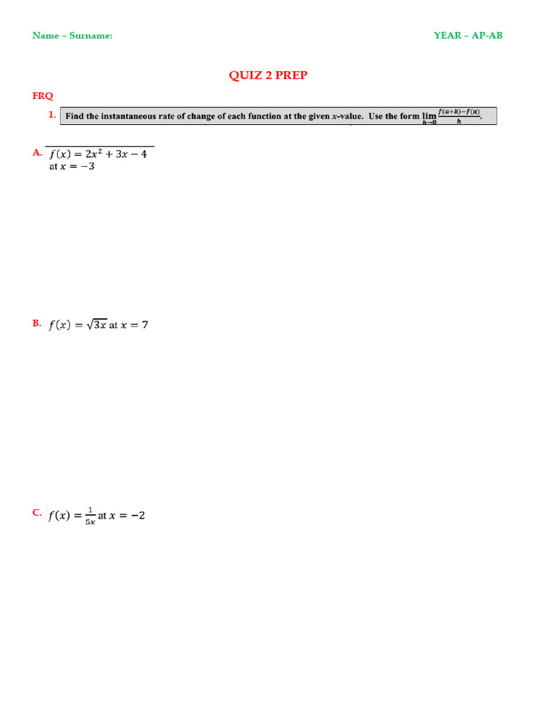 Quiz 2 Prep | PDF