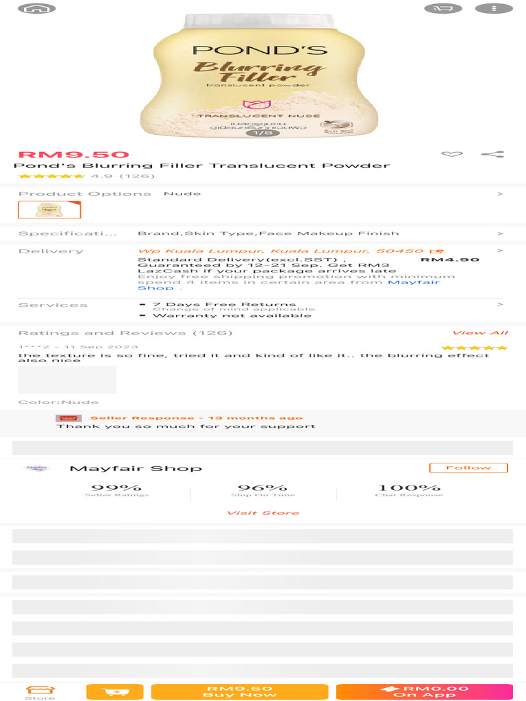 Pond's Blurring Filler Translucent Powder Lazada | PDF