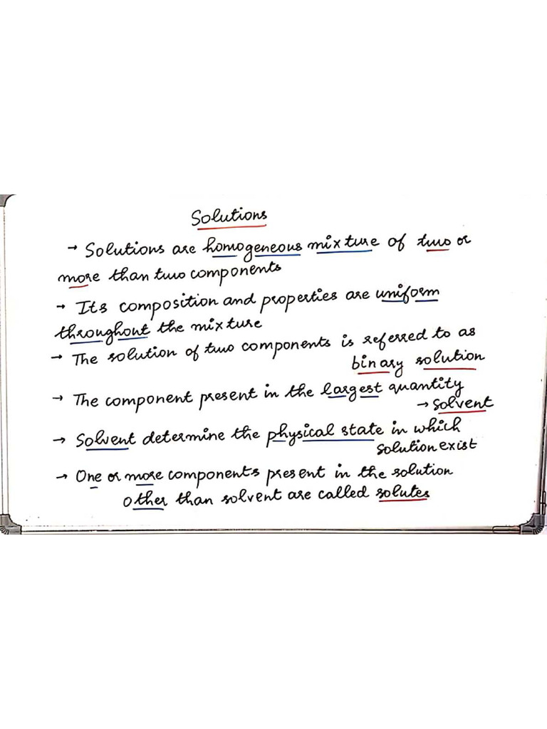 Solution OneShot Notes | PDF