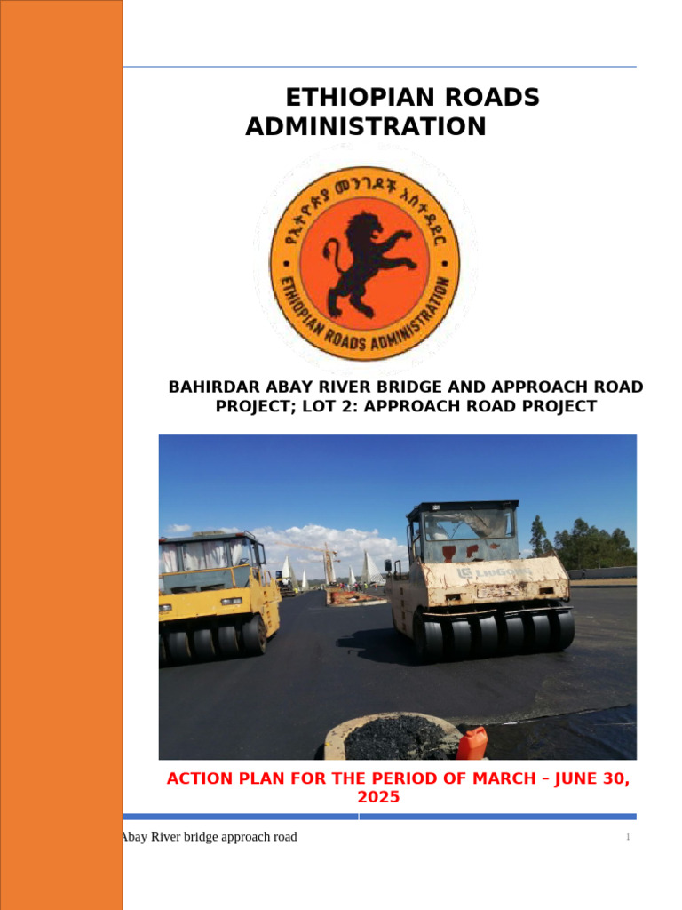 Abay River Bridge Approach Road Plan | PDF | Road