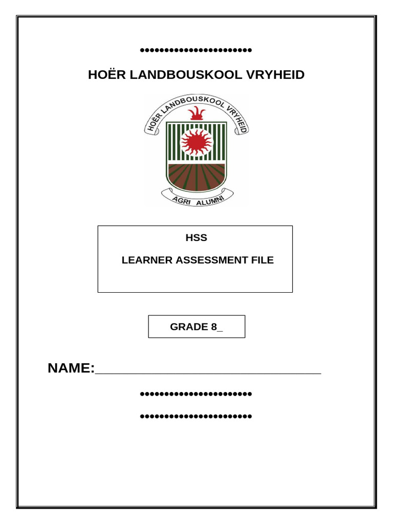 HSS File Cover Page | PDF