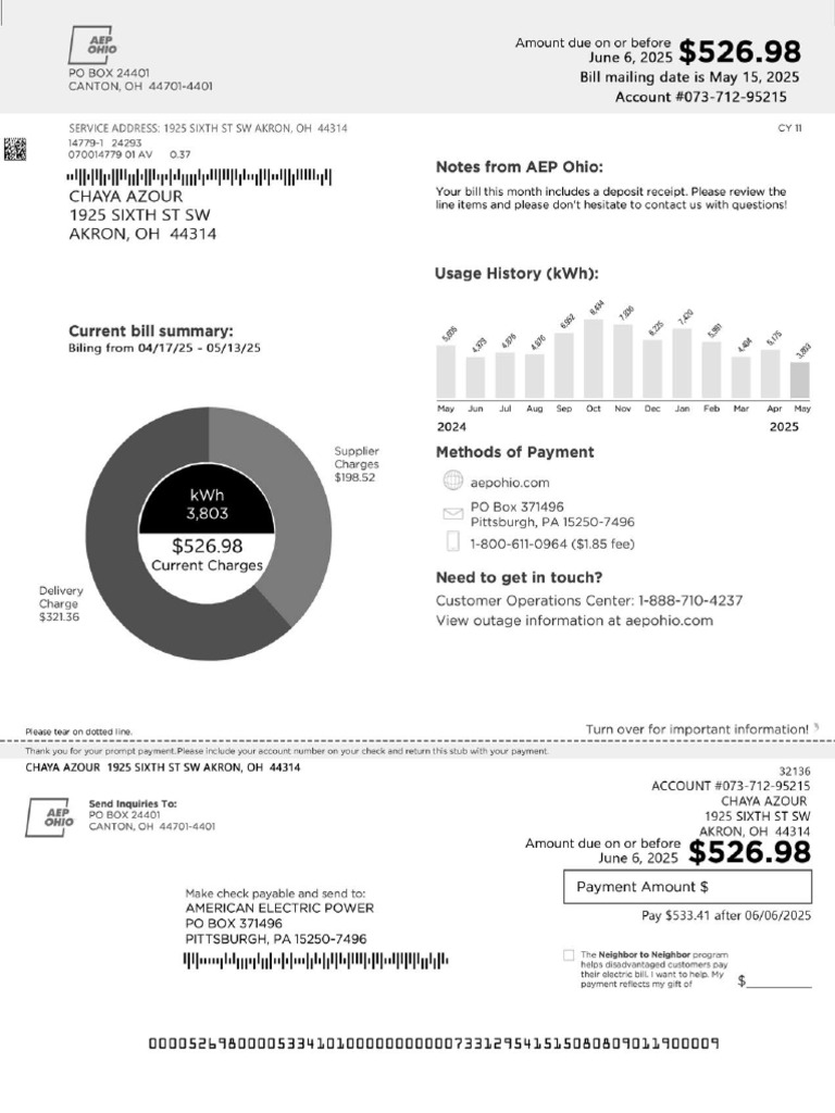 Ohio Utility Bill 5342375363577834 | PDF