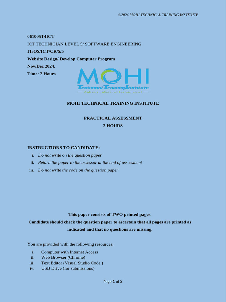 Practical Candidate's Tool Develop Computer Program | PDF | Html Element | Page Layout