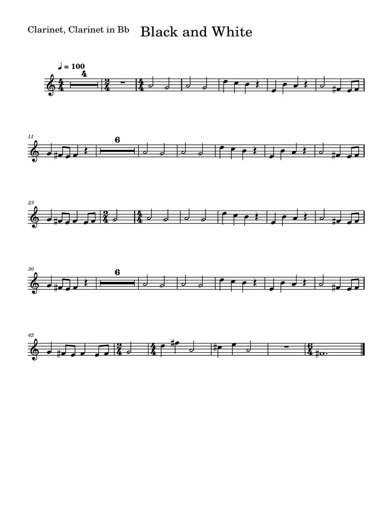 Black and White Clarinet | PDF