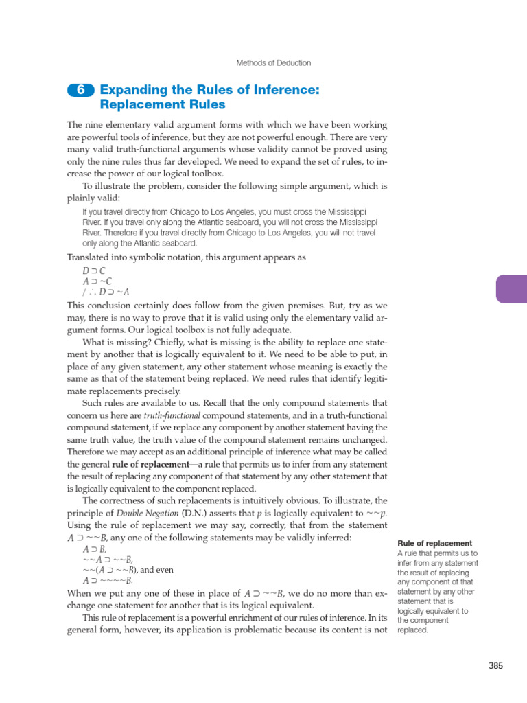Rule of Replacement Lecture | PDF | Deductive Reasoning | Argument