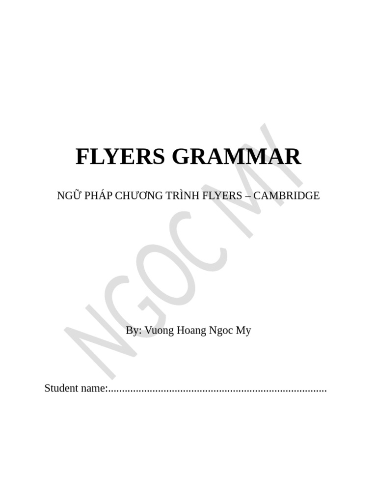 Flyers Grammar | PDF