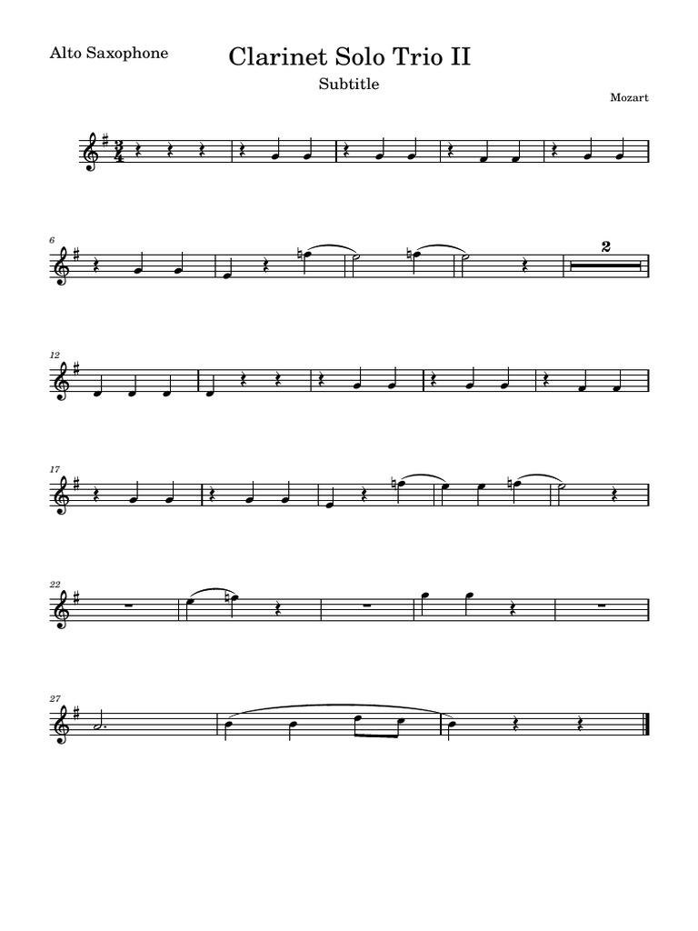 Clarinet Solo Trio II-Alto - Saxophone | PDF