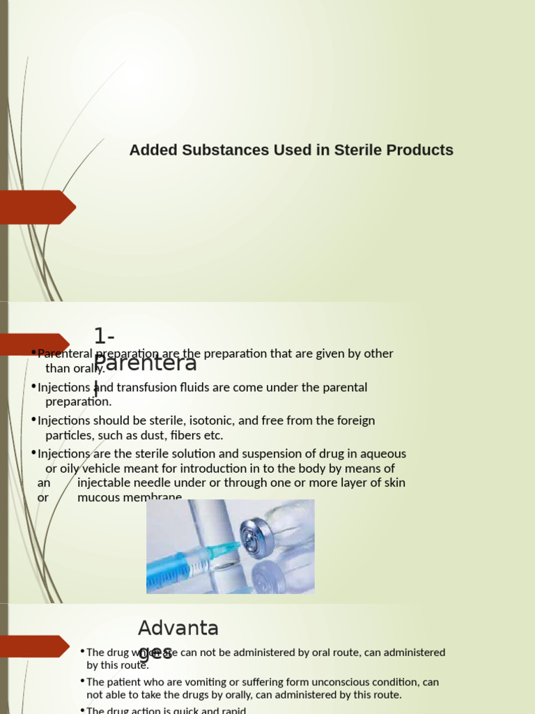 Lecture No.11 Added Substance | PDF | Injection (Medicine) | Osmosis