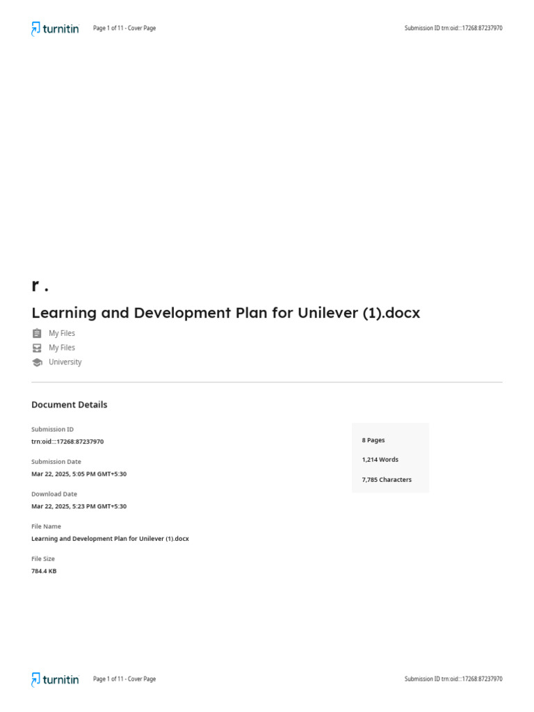 Unilever Learning & Development Plan | PDF | Citation