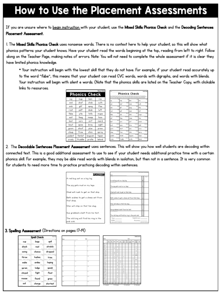 Phonics Placement Assessment Guide | PDF | Phonics | Consonant