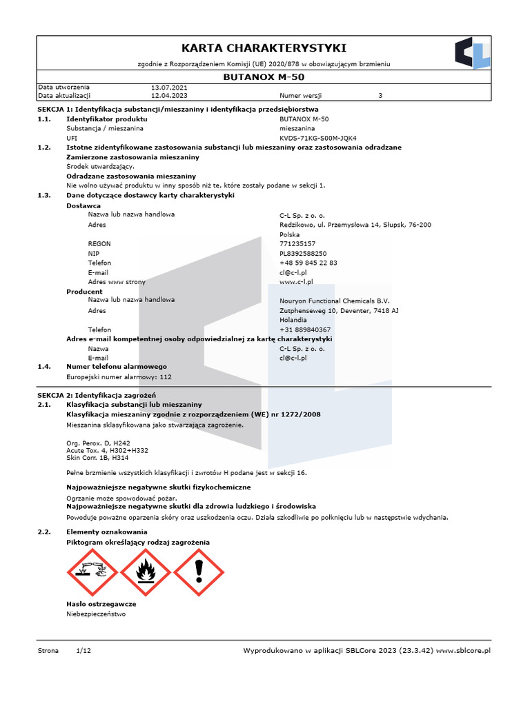 KCH Butanox M-50 | PDF