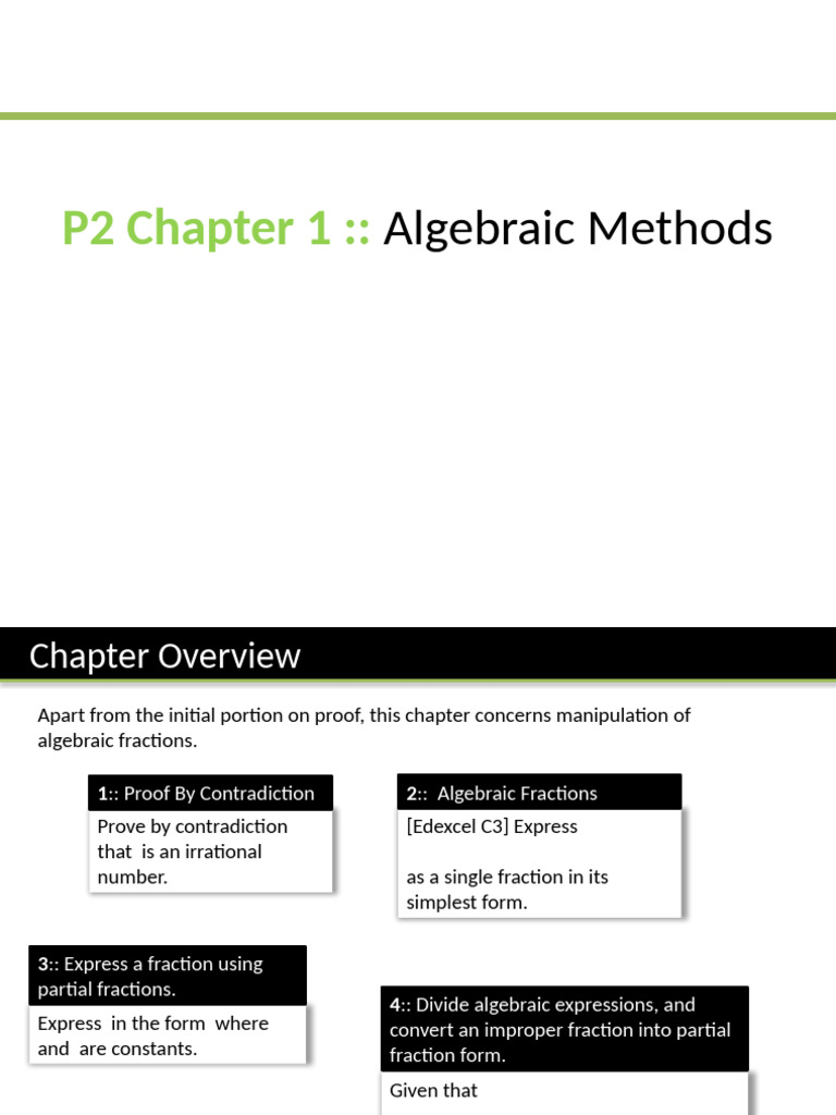 P2 Chp1 AlgebraicMethods | PDF | Numbers | Prime Number