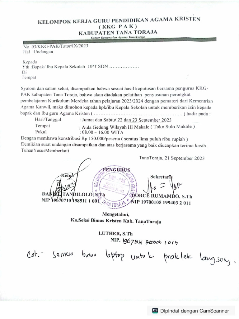 Undangan KKG PAK | PDF