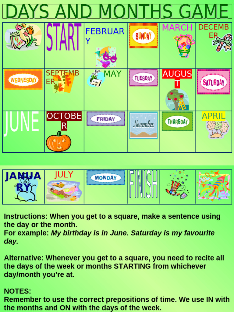 Days and Months Practice | PDF