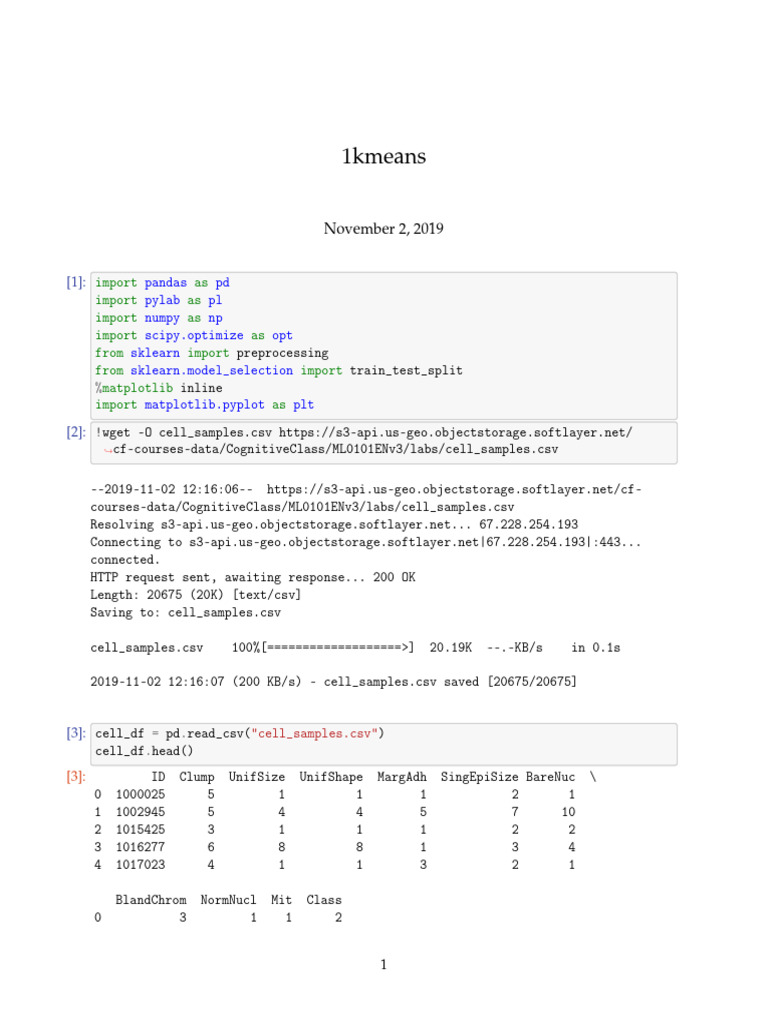 1 Kmeans | PDF | Statistical Classification | Multivariate Statistics