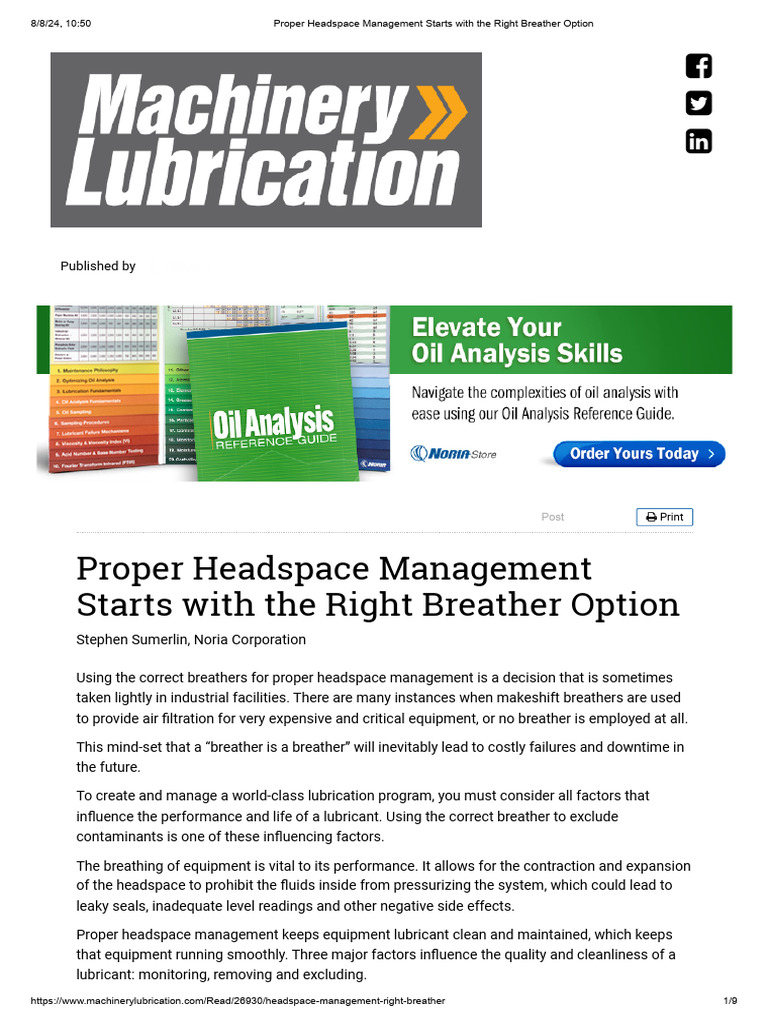 44.9.proper Headspace Management Starts With The Right Breather Option | PDF | Lubricant ...