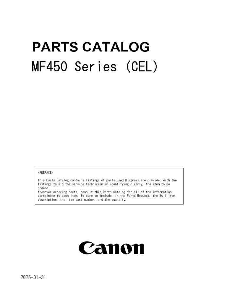 MF450 Series Parts Catalog Overview | PDF | Screw | Equipment