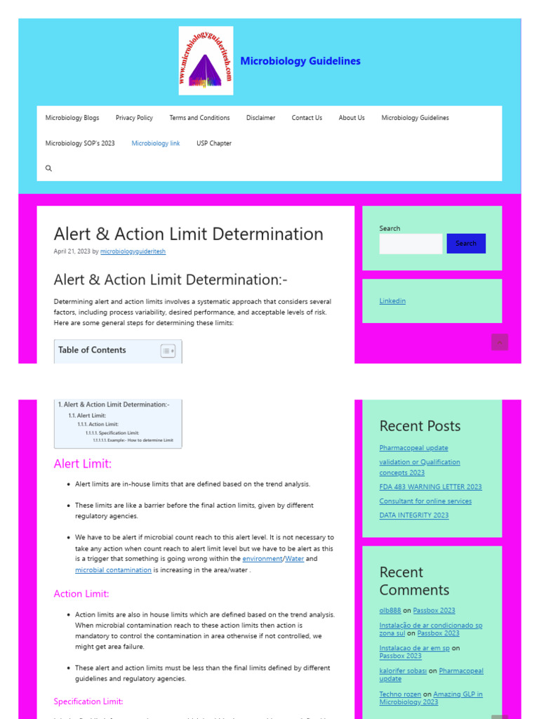 Alert and Action Limit Guidelines | PDF