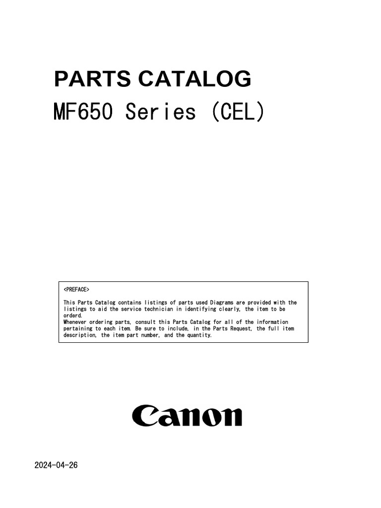 MF650 Series Parts Catalog Guide | PDF | Door | Screw