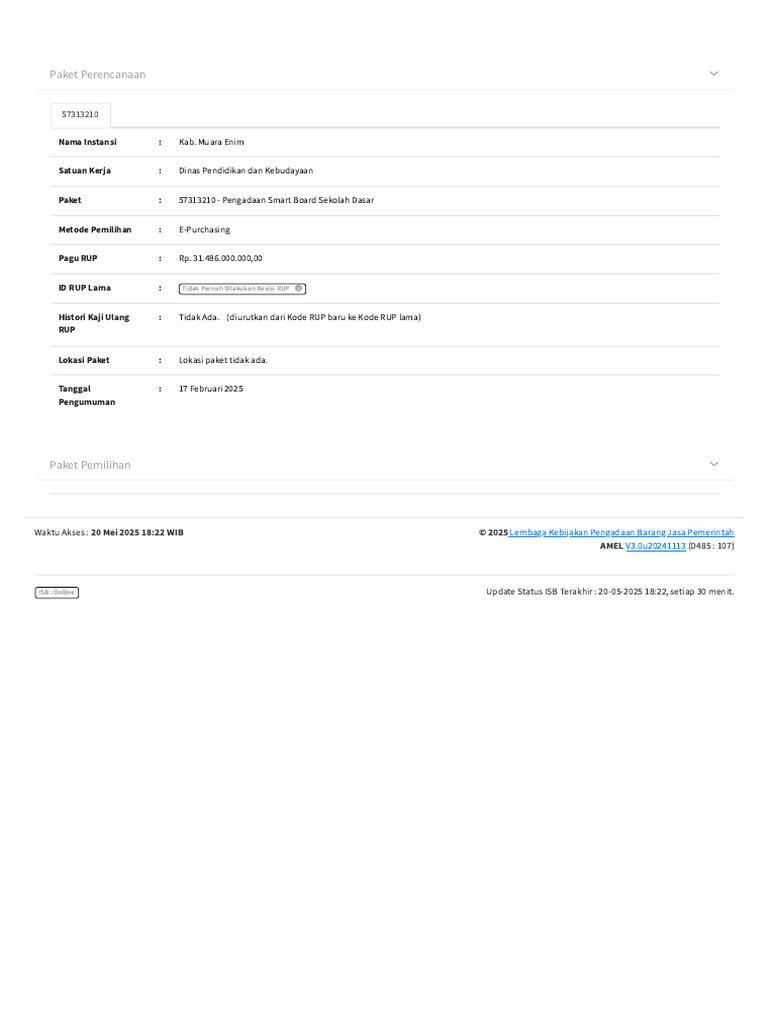 AMEL - Rincian Paket Pengadaan | PDF