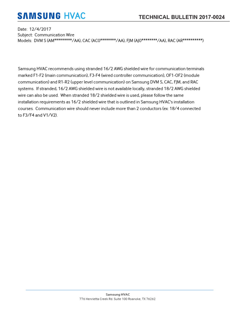 TB2017-0024 Samsung+Communication+Wire 12042017 | PDF