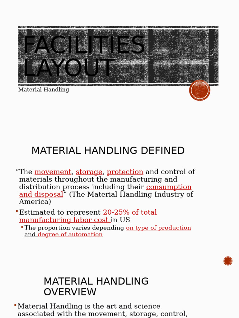 PPT6 MAterial Handling | PDF | Logistics | Crane (Machine)