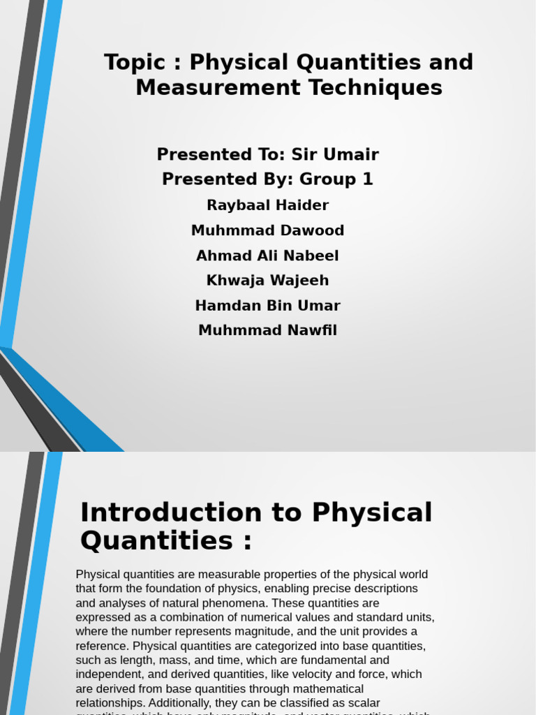 Physical Quantities and Measurement Techniques PDF | PDF | Weighing Scale | Time