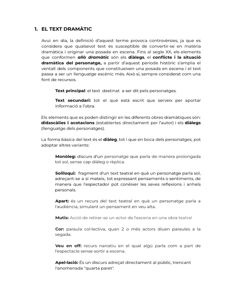 El Text Dramàtic I L'estructura Dramàtica | PDF