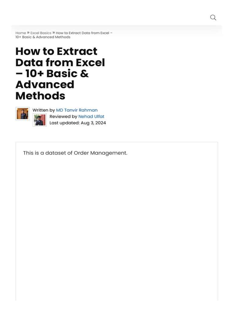 How To Extract Data From Excel - 10+ Basic & Advanced Methods - ExcelDemy | PDF | Microsoft ...