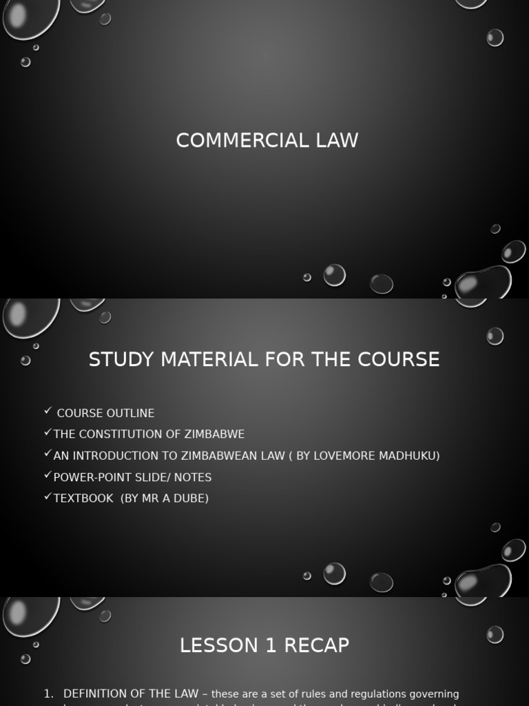 Introduction To Commercial Law Lesson 1 | PDF | Obiter Dictum | Precedent