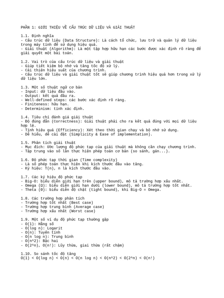 Phan1 Cau Truc Giai Thuat Day Du | PDF