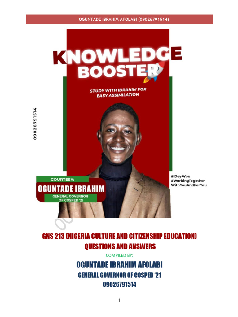 GNS 213 - Practice Questions and Answers | PDF | Polygamy | Family